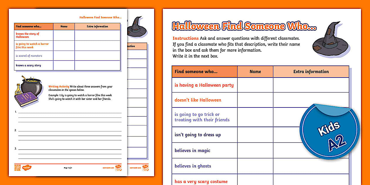 ESL Halloween Find Someone Who | Inclusion | Twinkl - Twinkl
