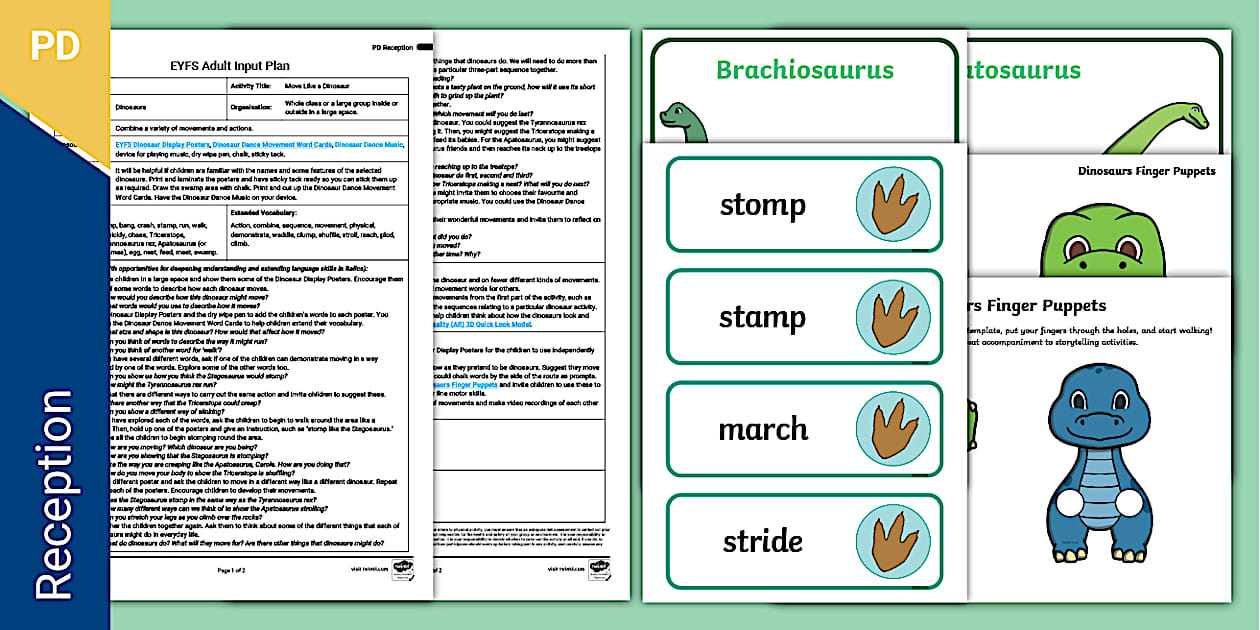 EYFS Move Like a Dinosaur Adult Input Plan and Resource Pack