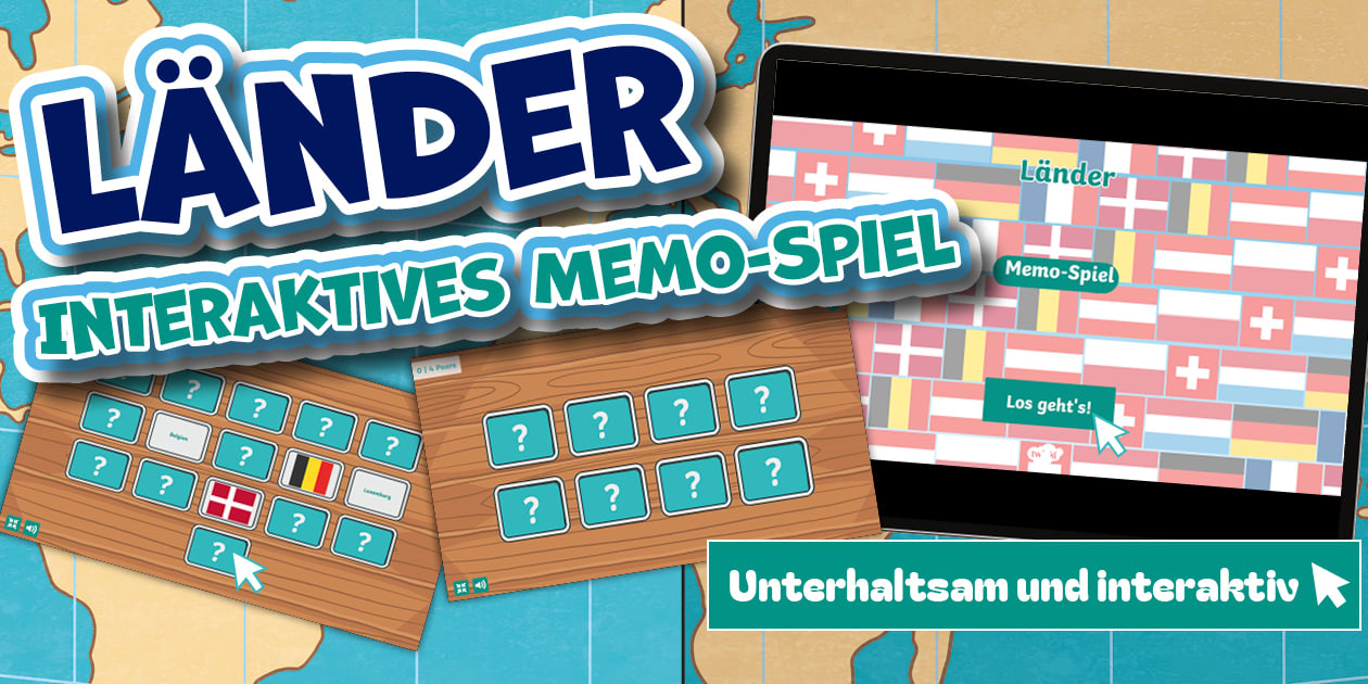 Länder - Interaktives Memo-Spiel