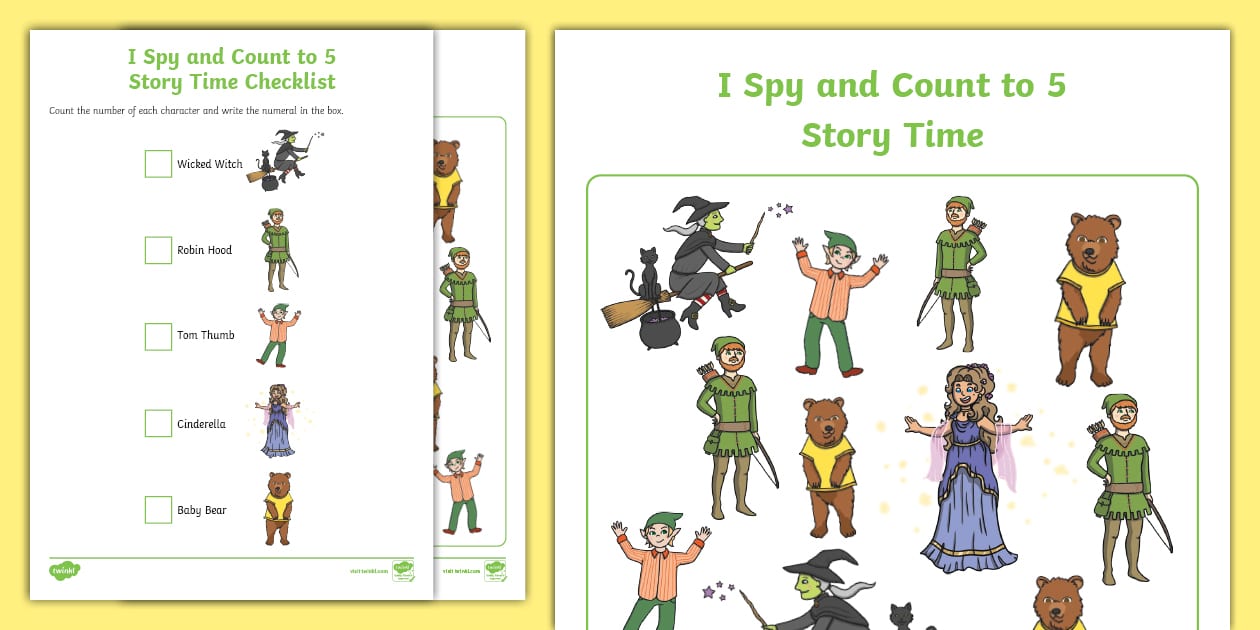 👉 I Spy and Count to 5 Story Time Activity