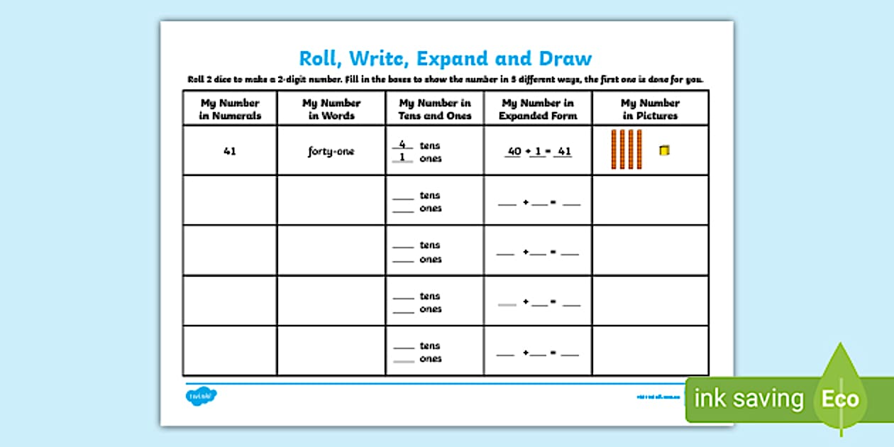 2 Digit Addition Using Expanded Form Worksheets | Twinkl