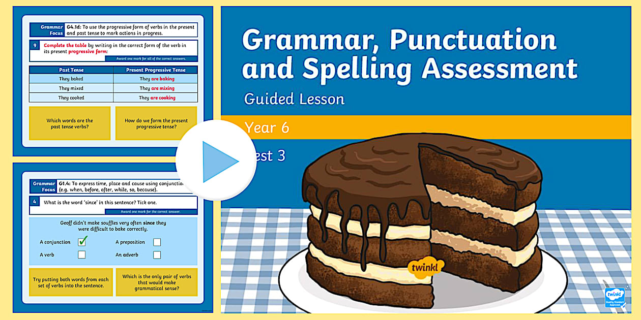 Year 6 Grammar, Punctuation & Spelling Test 3 Guided Lesson PowerPoint