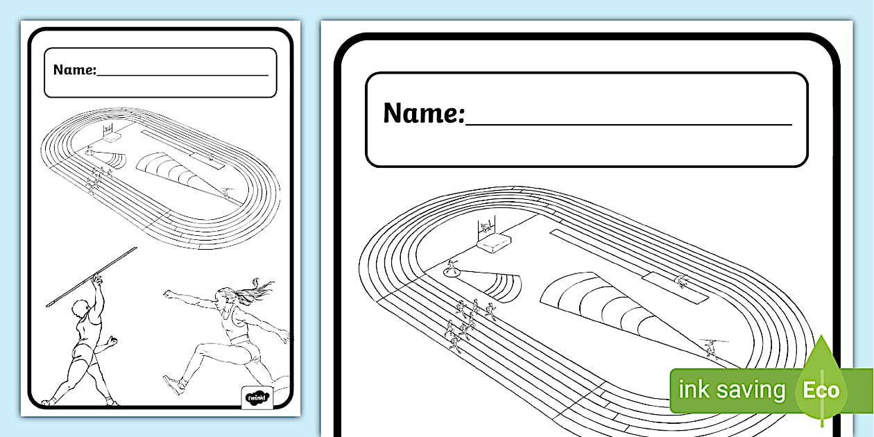 Kids' Track-And-Field Themed Sports Colouring Book Cover