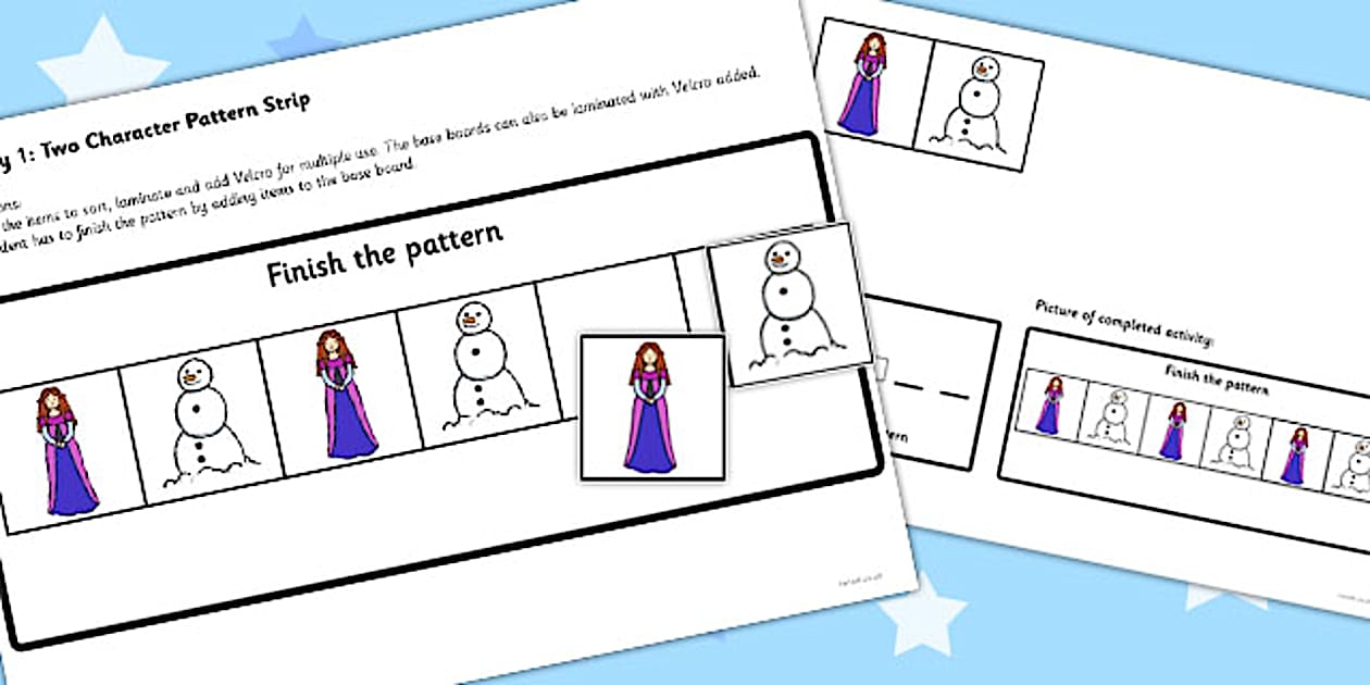 Editable Workstation Pack: Winter Fairy Tale Pattern Activities