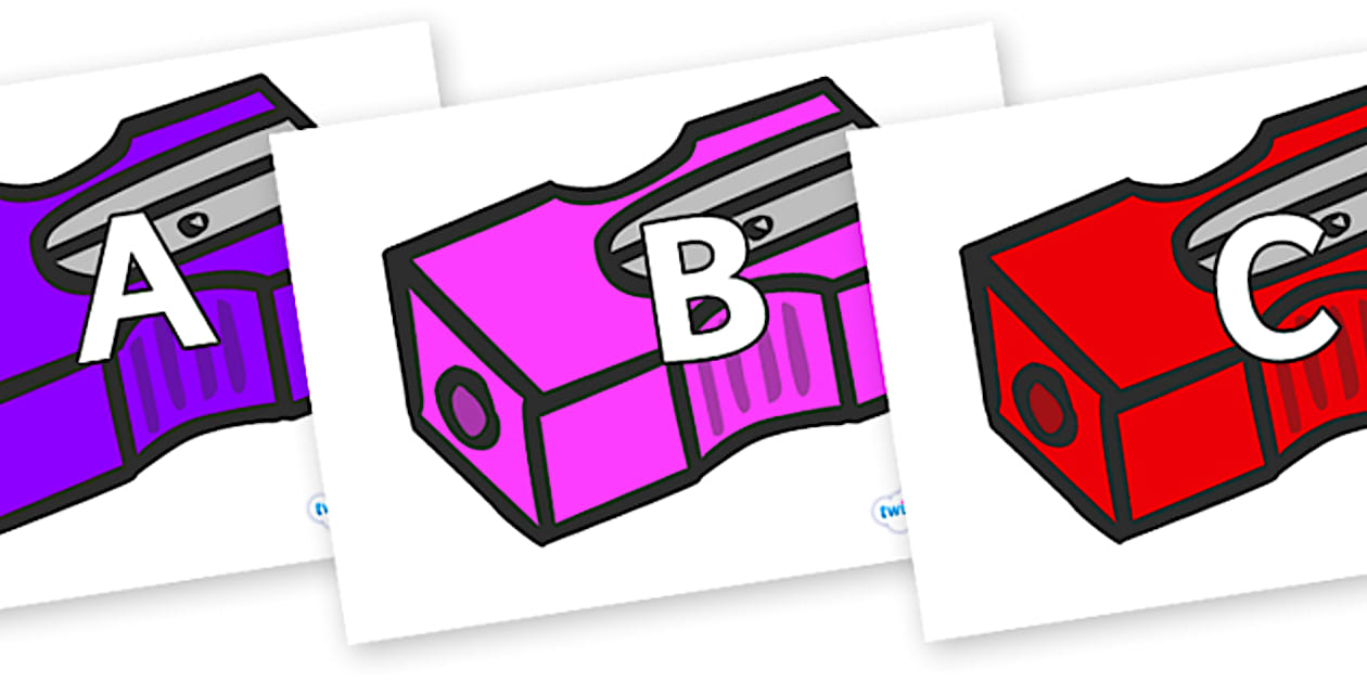 A-Z Alphabet on Pencil Sharpeners (teacher made) - Twinkl