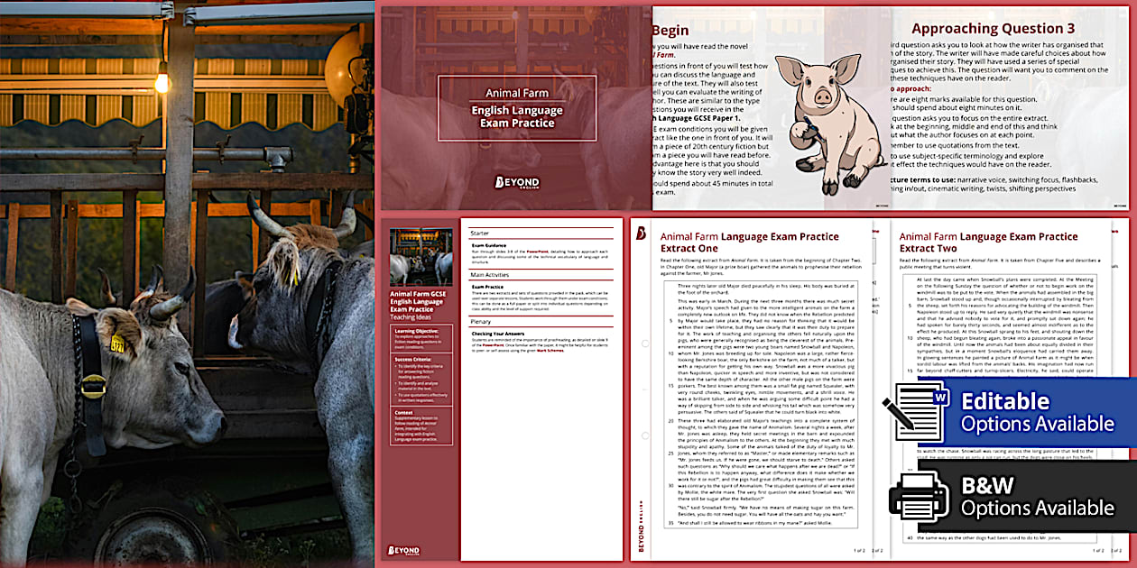 Animal Farm GCSE English Language Exam Practice Lesson Pack