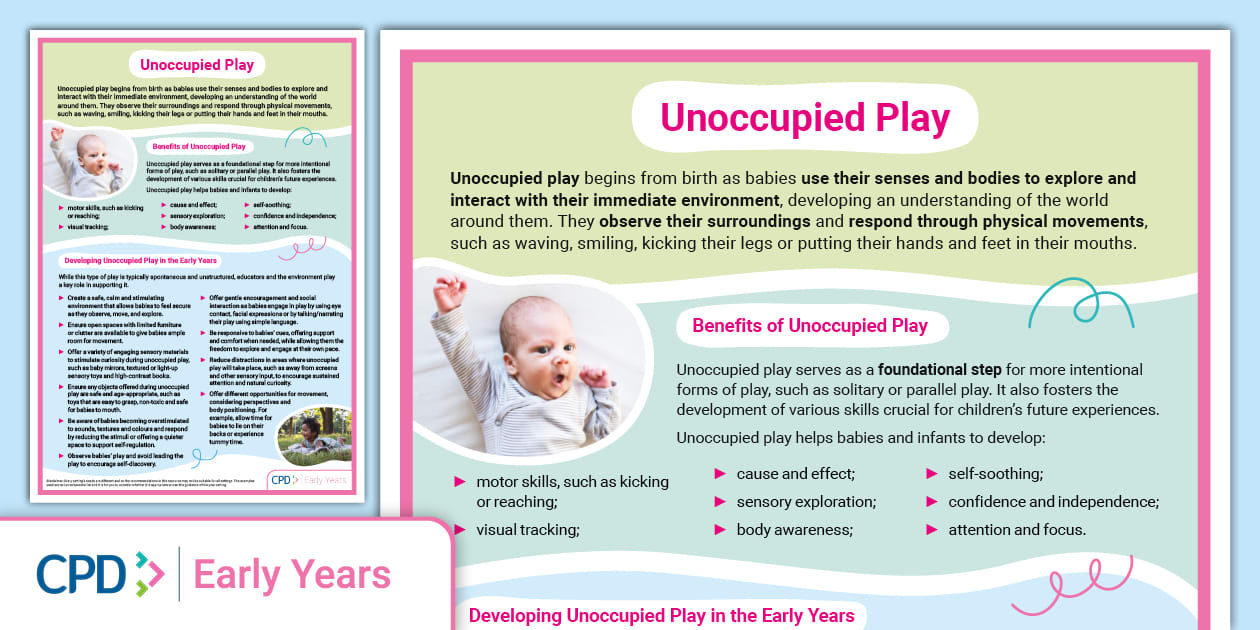 Unoccupied Play Poster | Stages of Play | Babies and Infants