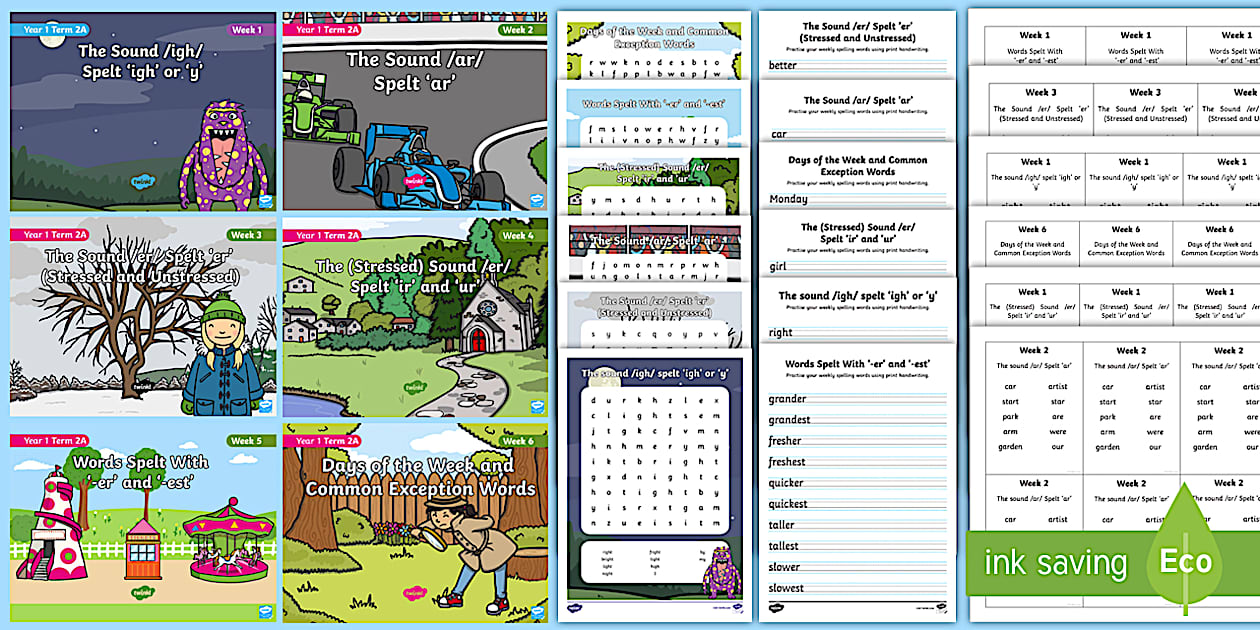 Year 1 Term 2A Bumper Spelling Pack (teacher made) - Twinkl