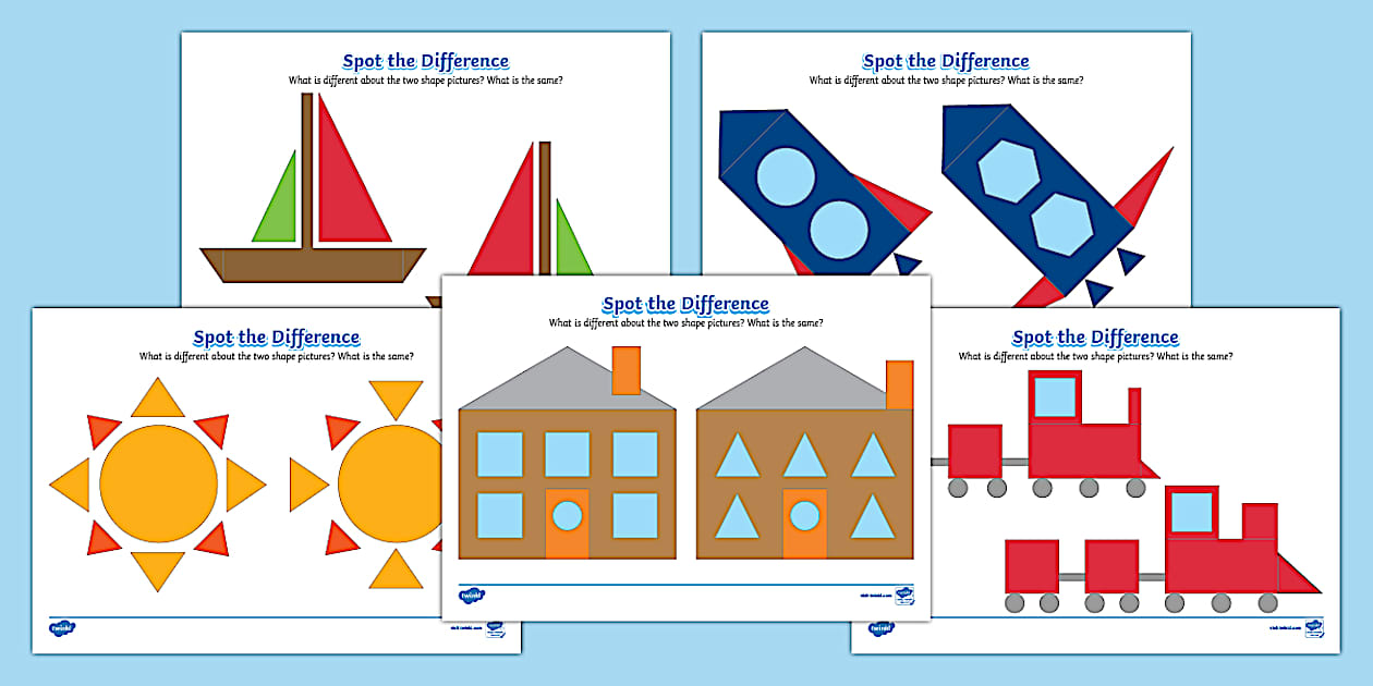 👉 Spot the Difference 2D Shape Activity | Twinkl - Twinkl