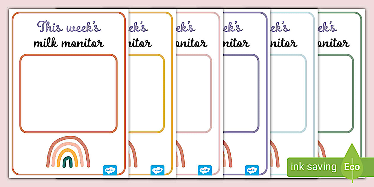 Muted Rainbow Themed Classroom Monitor Display Signs (Weekly)