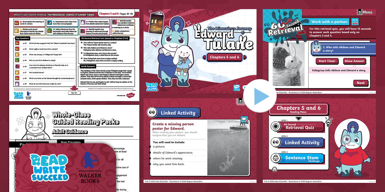 FREE! - The Miraculous Journey of Edward Tulane Whole-Class Guided Reading