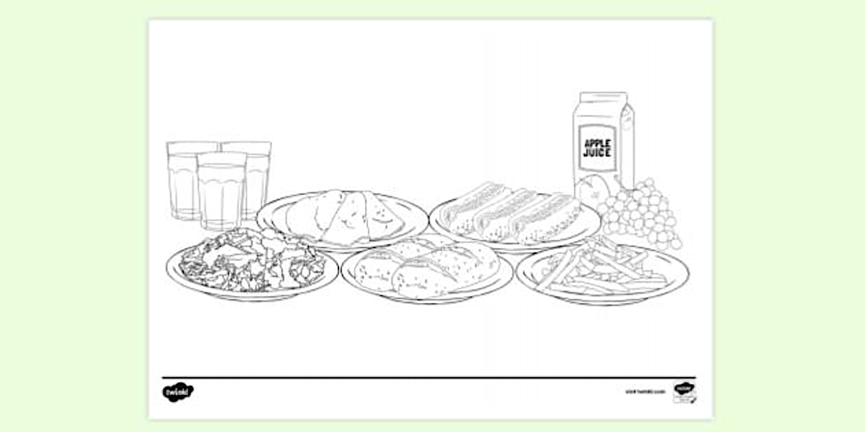 Buffet Colouring Sheet | Colouring Sheet (teacher made)