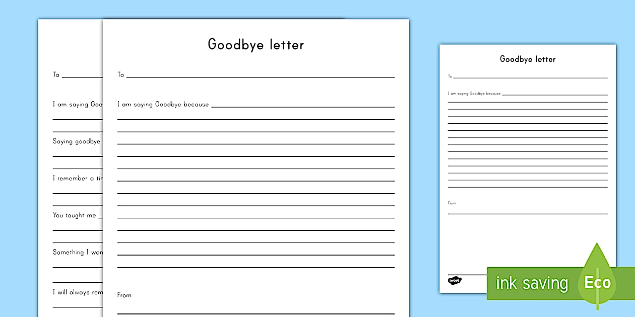Goodbye Letter Worksheet / Worksheet - (Teacher-Made)