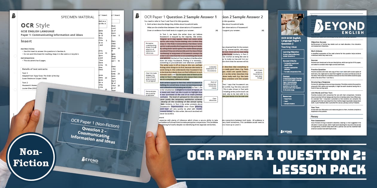 Paper 1 Question 2: Skills Lesson (comparing texts)