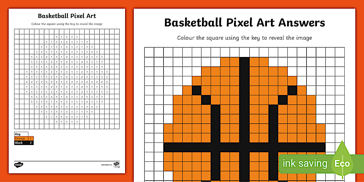 Basketball Pixel Art Template | Basketball Pixel Art | Sport