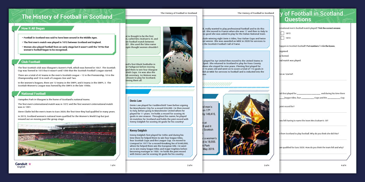 Reinforcing Reading: Scottish Football Reading Comprehension