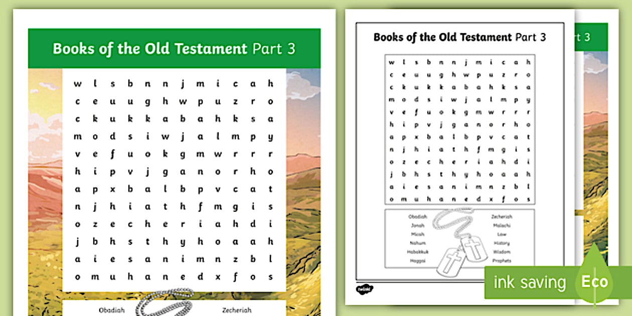 Vacation Bible School Old Testament Word Search 3 | Twinkl