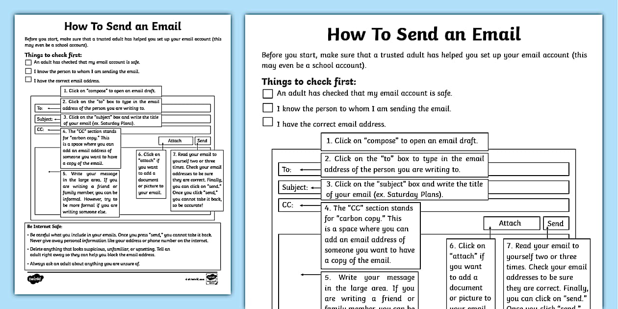 How To Send an Email Activity for 3rd-5th Grade - Twinkl