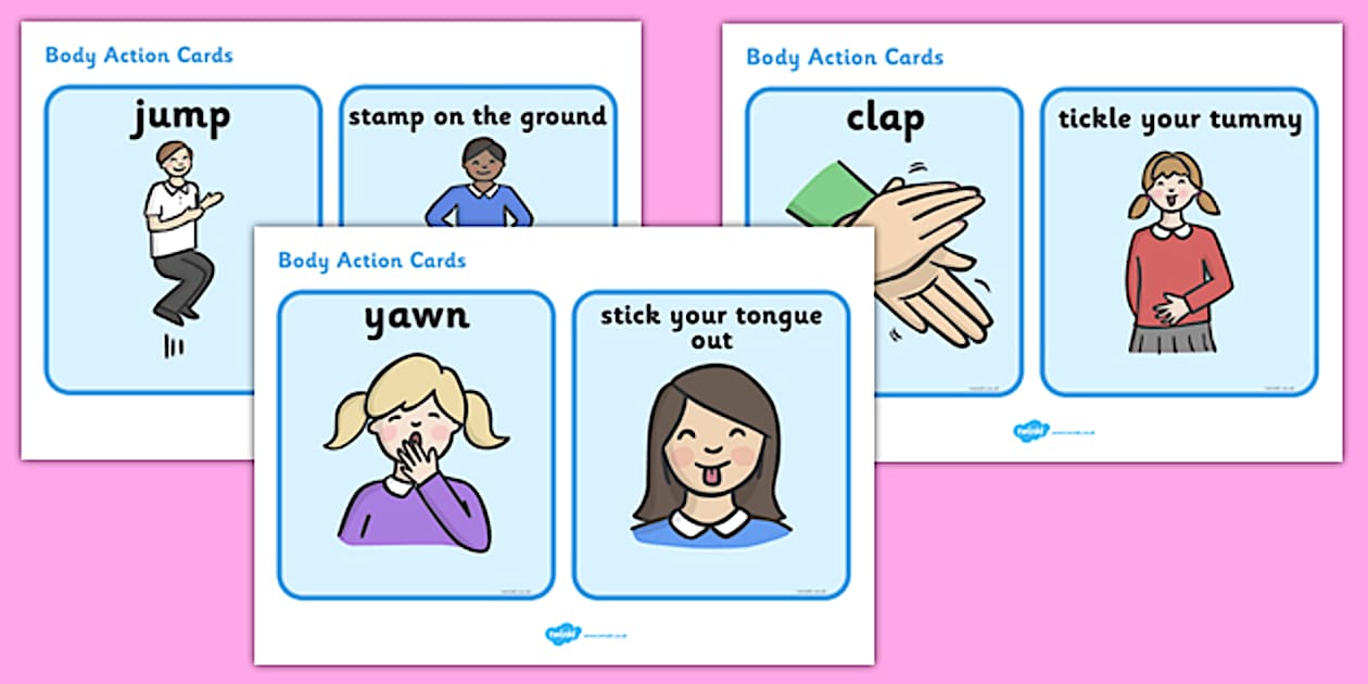 Body Action Cards (teacher made) - Twinkl