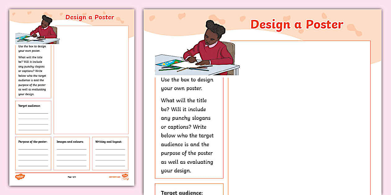 Design a Poster Worksheet (teacher made) - Twinkl