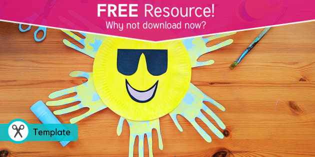 FREE! - Handprint Sun Art | Summer Sun Craft (teacher made)