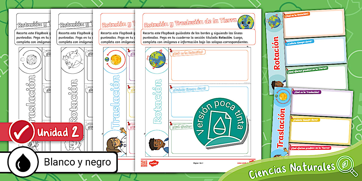 Flapbook | Rotación | Traslación | Tierra | Sistema Solar