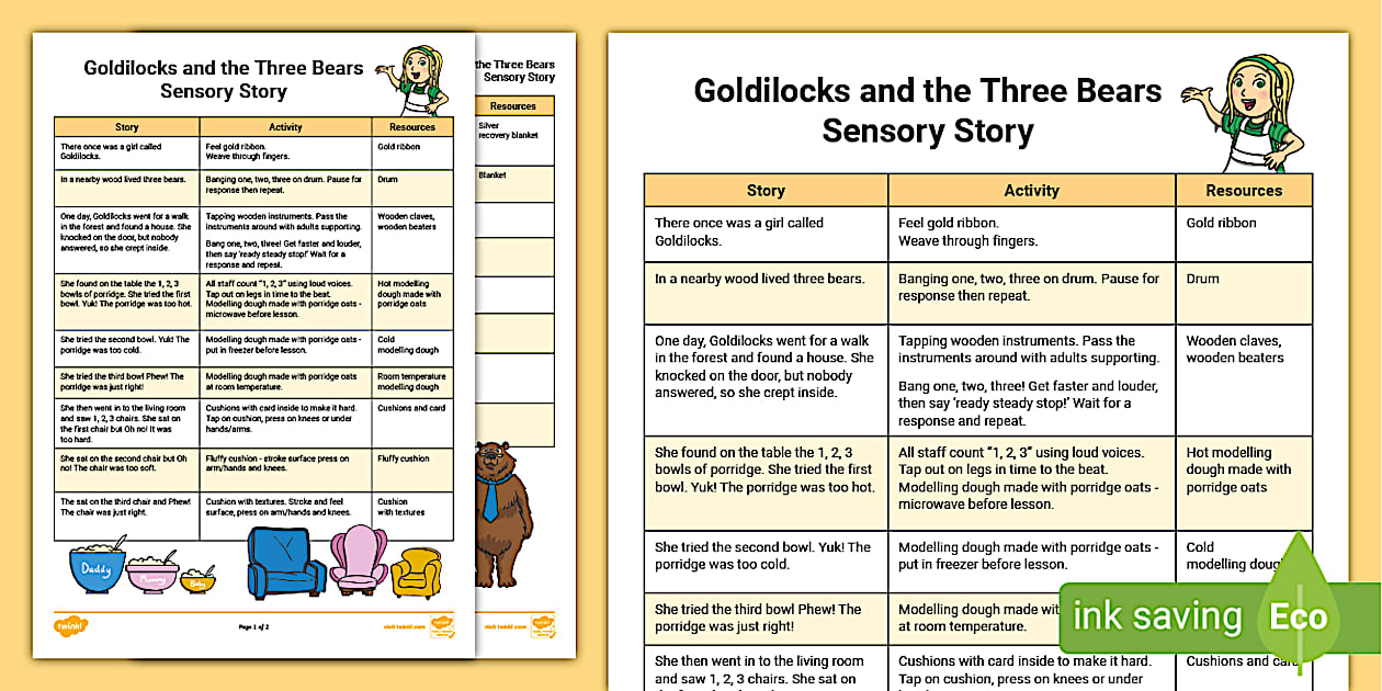 Goldilocks Nursery Story | Goldilocks & Three Bears Sensory