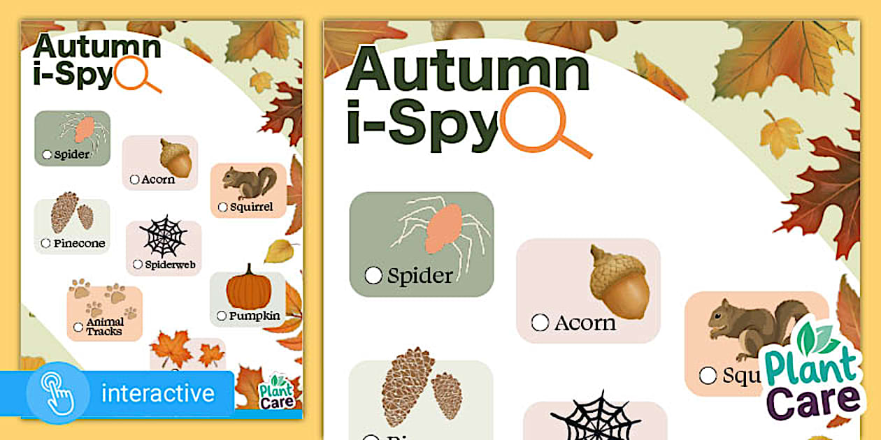 Autumn I-spy Activity Interactive Version (teacher made)