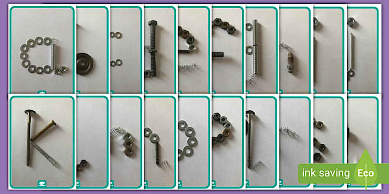 Loose Parts Lowercase Alphabet Display Posters - Twinkl