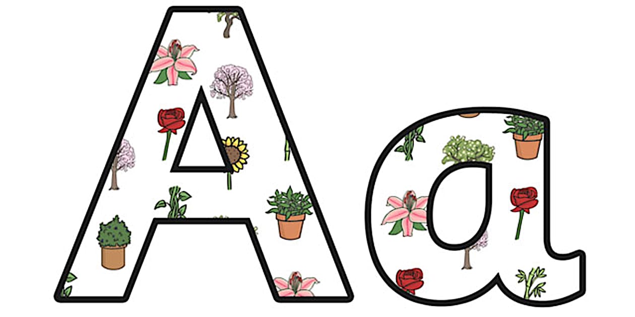 Plants Lowercase Display Lettering (teacher made) - Twinkl