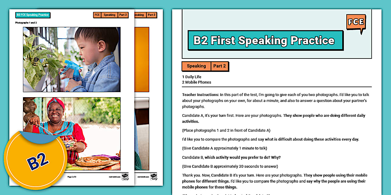 B2 FCE Speaking - Part 2 (Daily Life and Mobile Phones)