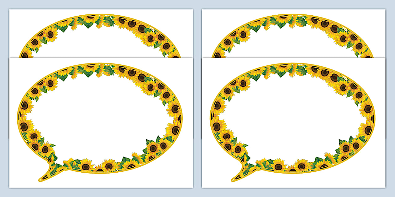 Sunflower-Themed Speech Bubble Display Cut-Outs - Twinkl