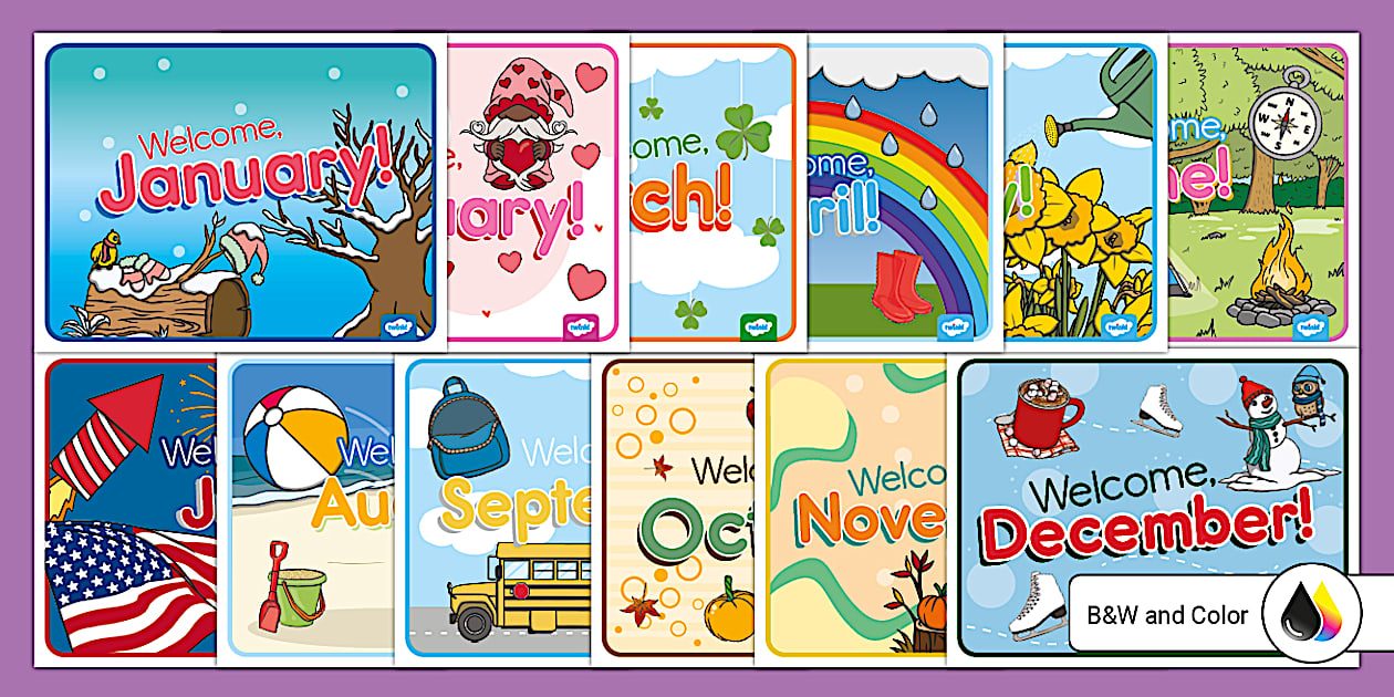 Welcome Months of the Year Poster Pack