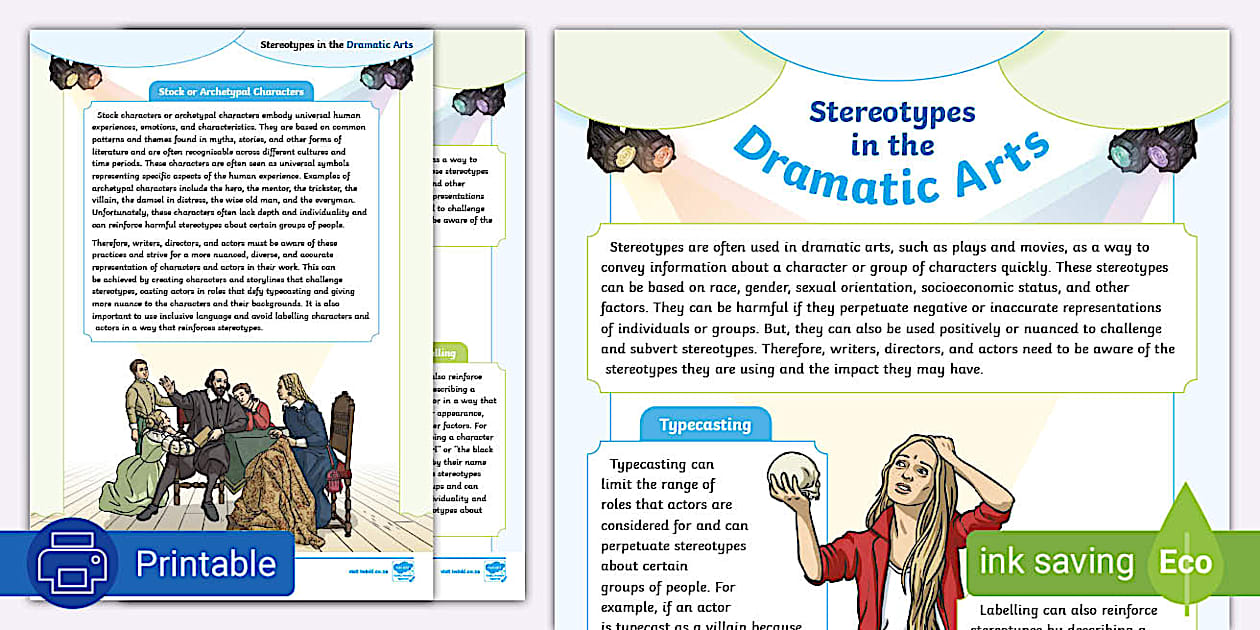 Stereotypes in the Dramatic Arts (teacher made) - Twinkl
