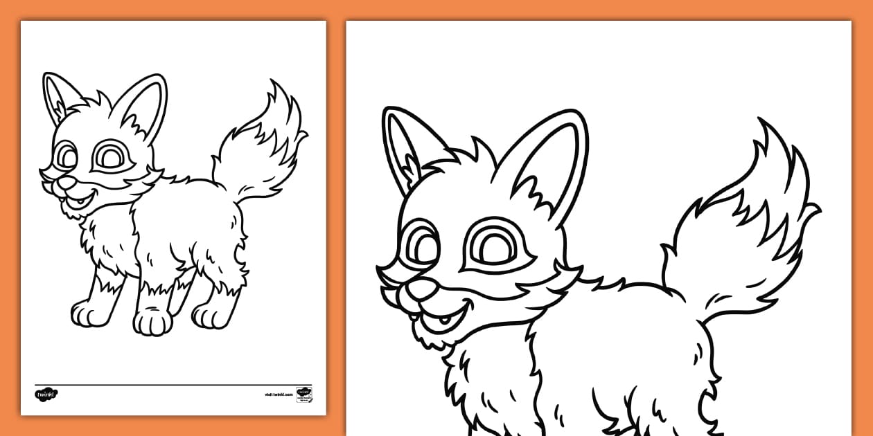 Fox Coloring Sheet (teacher made) - Twinkl
