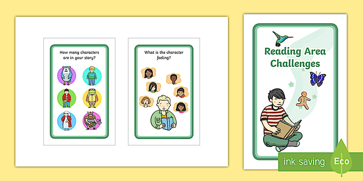 Editable IKEA Tolsby/Fiestad Reading Area Challenges Prompt Frame