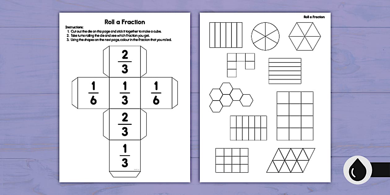 Roll a Fraction: Thirds and Sixths Activity