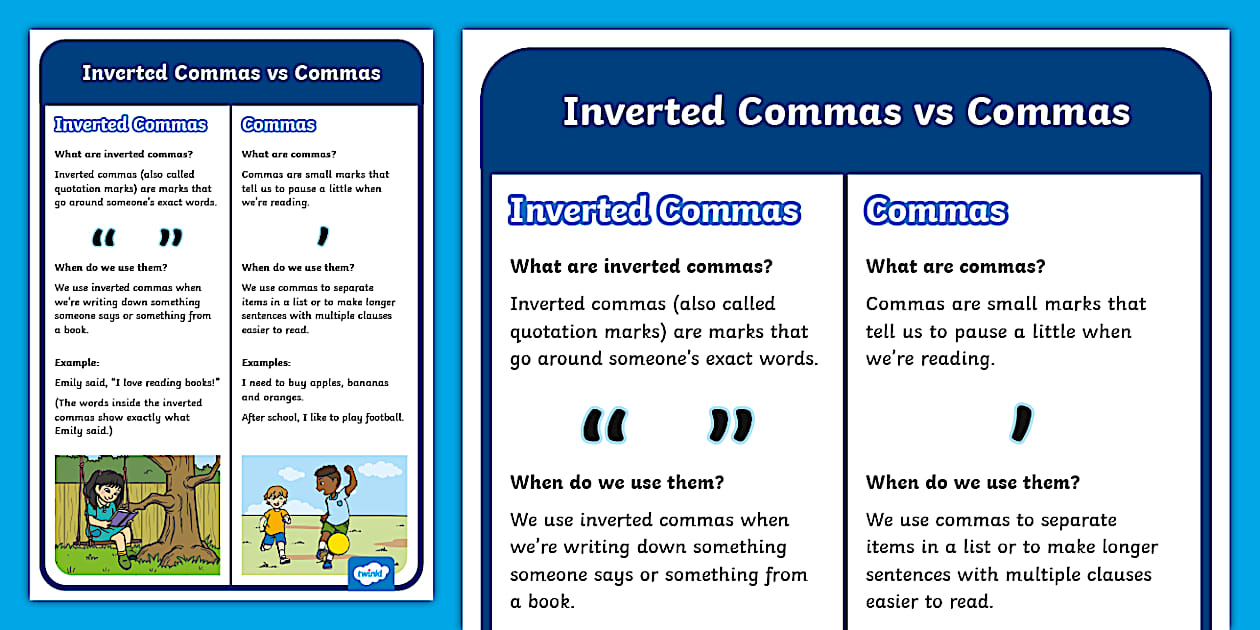 Inverted Commas and Commas Display Poster - Twinkl Inverted Commas and Commas Display Poster - Twinkl
