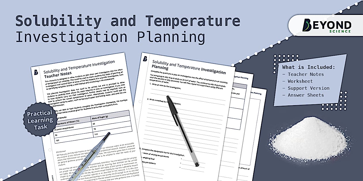 Solubility and Temperature Investigation Planning | Beyond