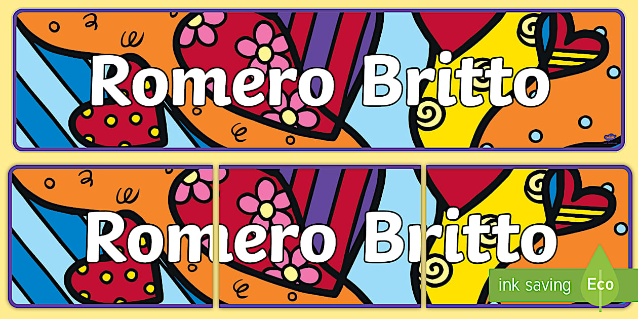 Cursive Romero Britto Display Banner (teacher made) - Twinkl