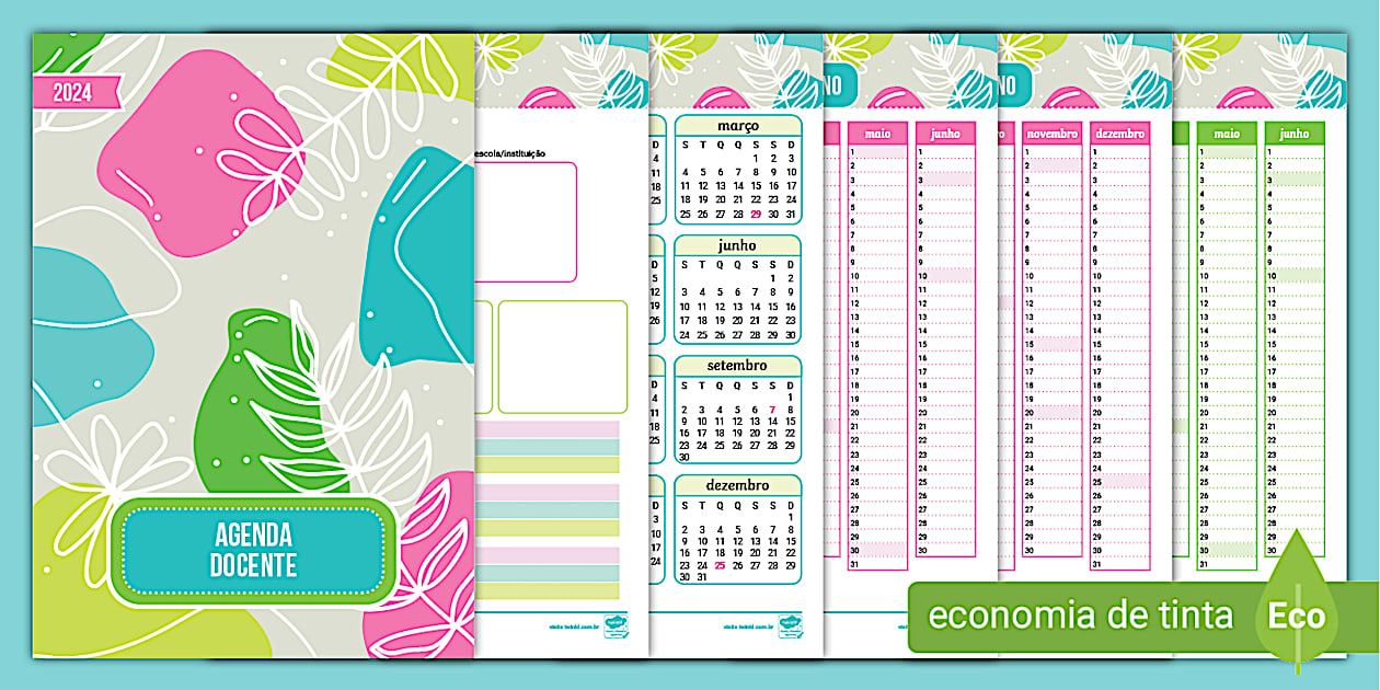 Agenda Docente 2024 com datas importantes