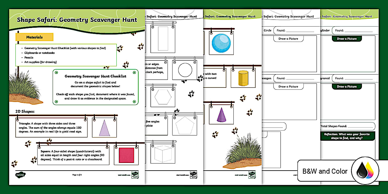 Shape Safari: Geometry Scavenger Hunt for 3rd-5th Grade