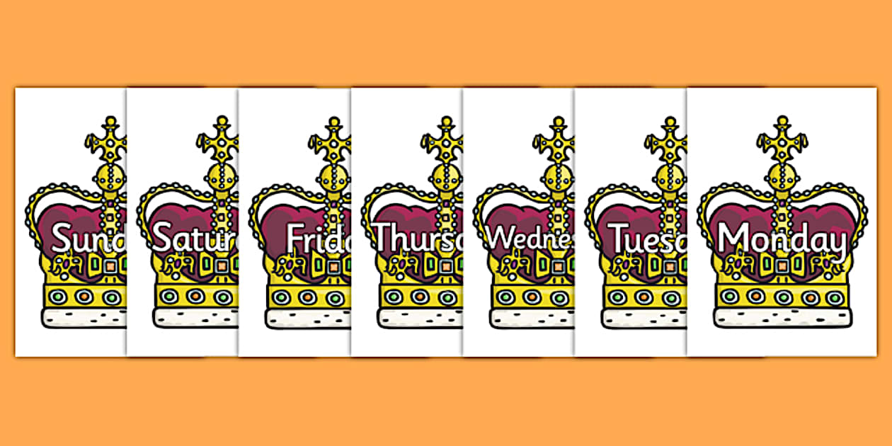 Days of the Week on Crowns (teacher made) - Twinkl