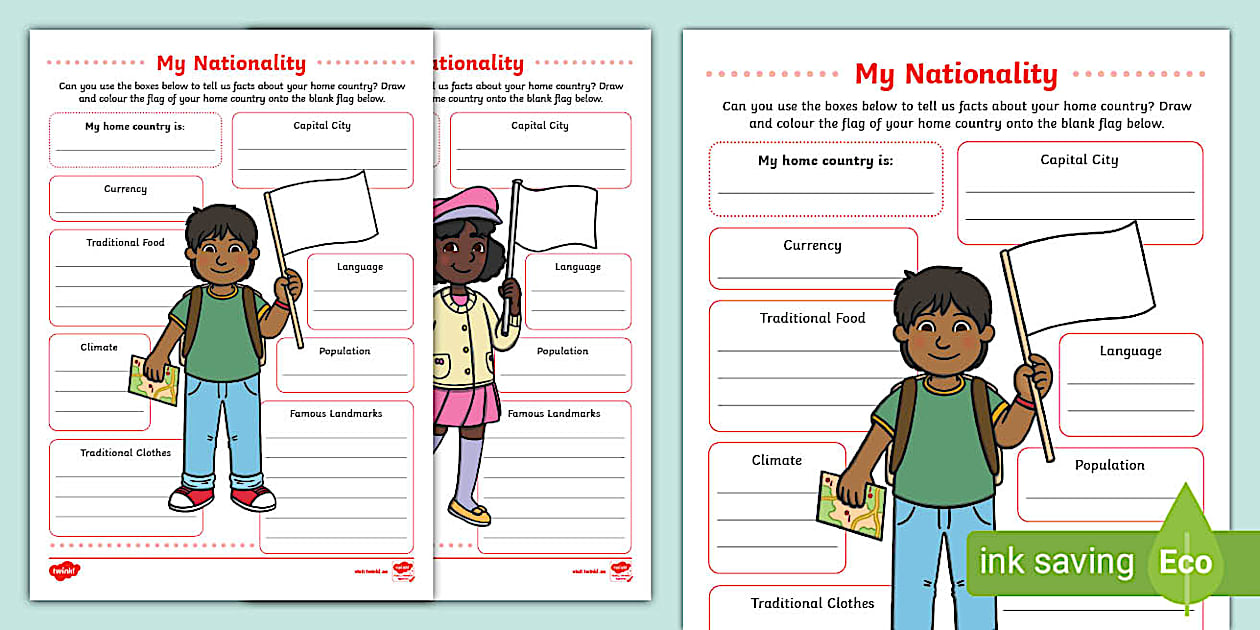My Nationality Worksheet