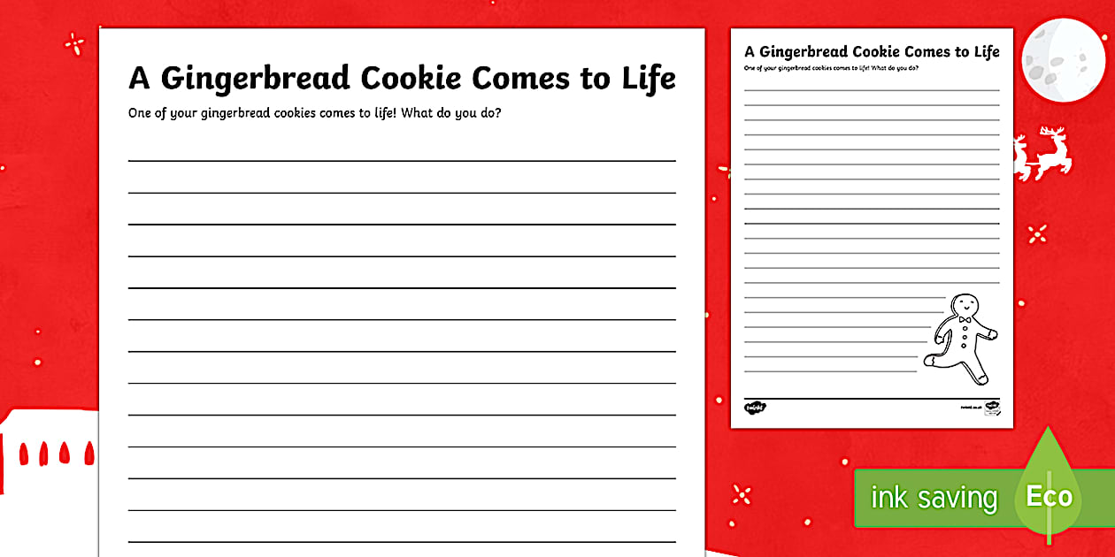 A Gingerbread Cookie Comes to Life Writing Worksheet / Worksheet