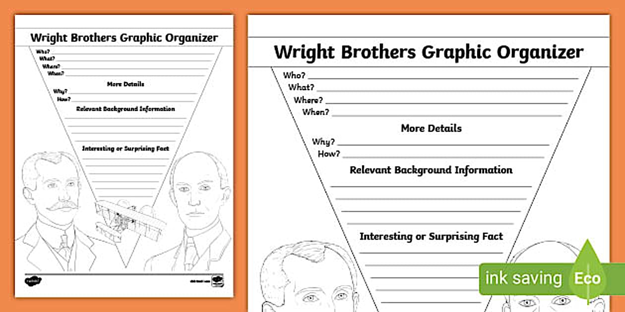 Wright Brothers Graphic Organizer Worksheet (Teacher-Made)