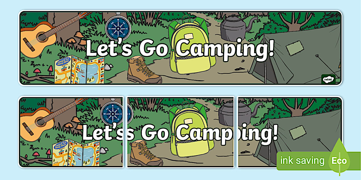 Editable Let's Go Camping Display Banner (Teacher-Made)