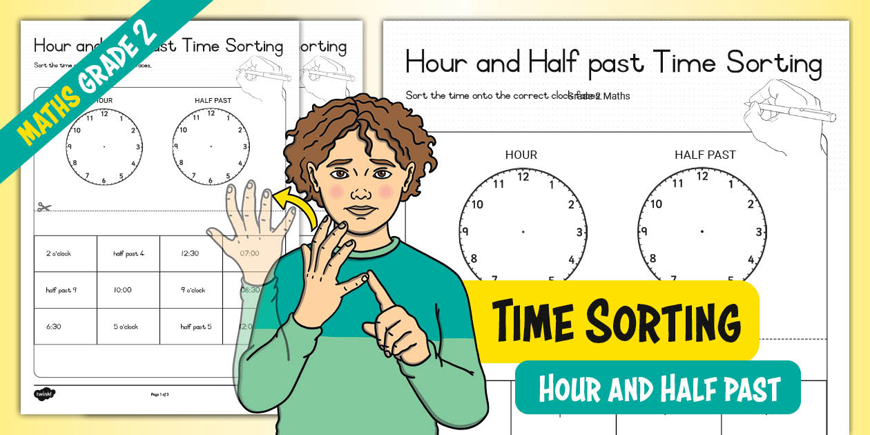 Hour and Half‑Past Time Sorting Activity Worksheet