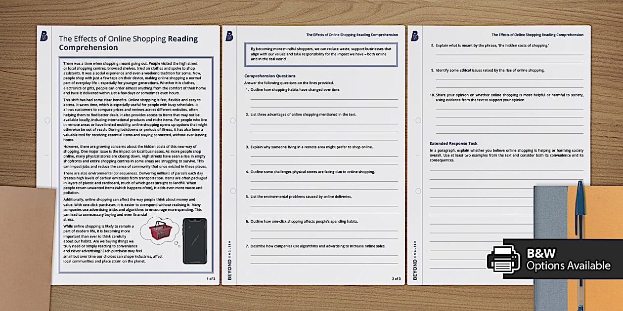 The Effects of Online Shopping Reading Comprehension