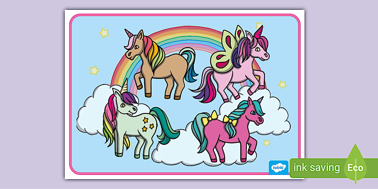 Baby Unicorn Display Poster (teacher made) - Twinkl